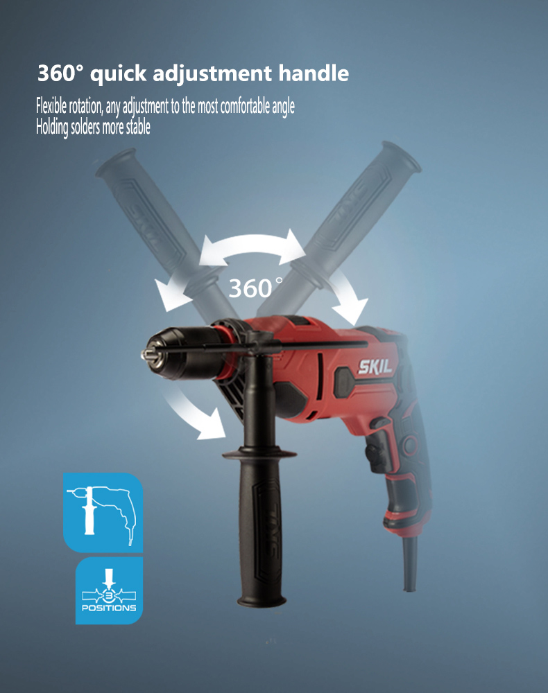 6725 Impact Drill W-10pc Drill Bits - Skil